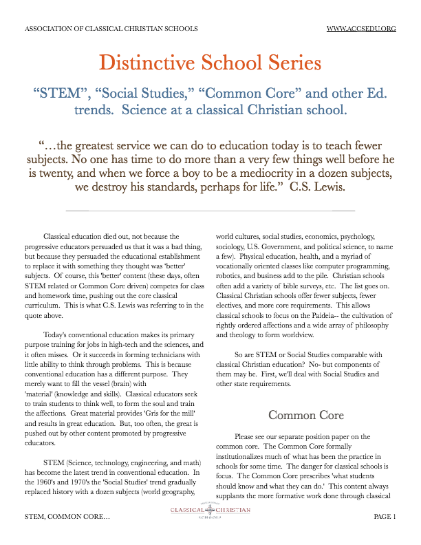 Distinctive Schools: Stem, Social Studies, and CCE | ACCS Member ...